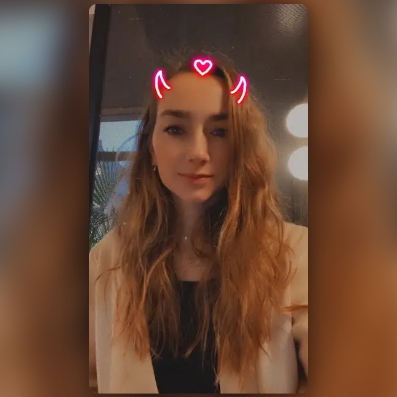 Neon Horns and Heart Lens by Snapchat - Snapchat Lenses and Filters