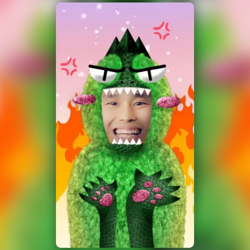 Funny Angry Dinosaur Lens by Snapchat - Snapchat Lenses and Filters