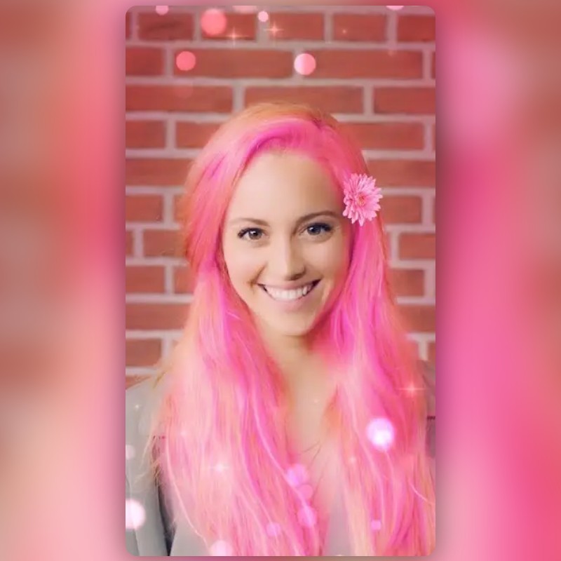Pink Hair Flower Filter by Snapchat | Snapchat Lenses