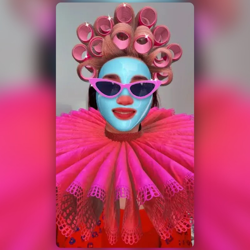 Blue Mask Pink Hair Lens by Snapchat - Snapchat Lenses and Filters