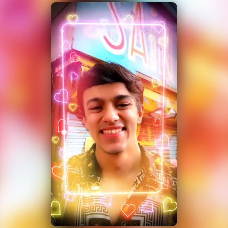 Neon and Heart Frame Lens by Snapchat - Snapchat Lenses and Filters