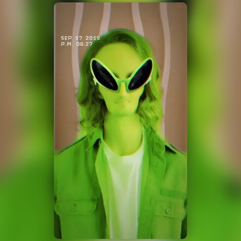 Green Alien Glasses Lens by Snapchat - Snapchat Lenses and Filters