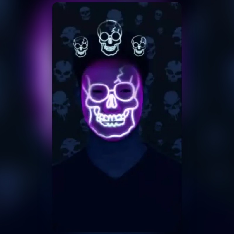 Neon Skull Filter by MUNZUSHKA | Snapchat Lenses
