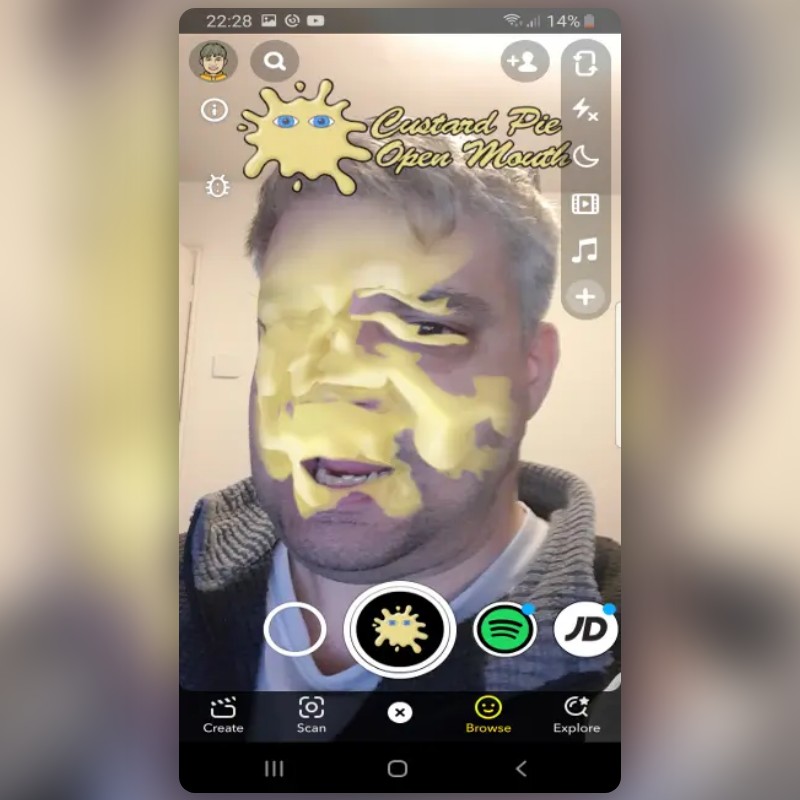 Custard Pie Face Lens by Jools D - Snapchat Lenses and Filters