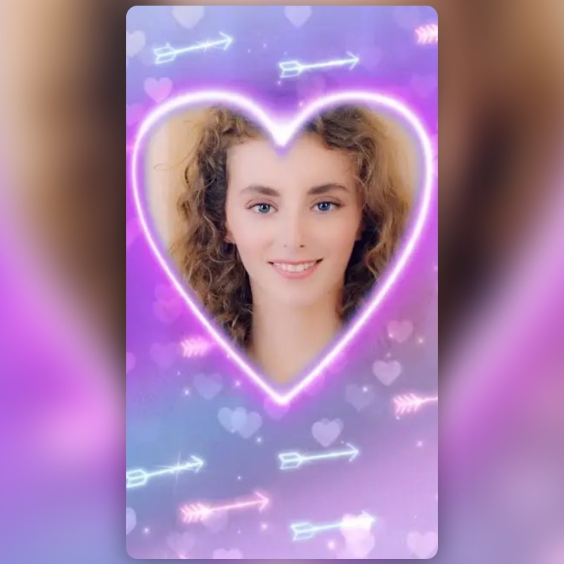 เลนส์ Neon Heart Frame สร้างโดย Snapchat - เลนส์และฟิลเตอร์ Snapchat