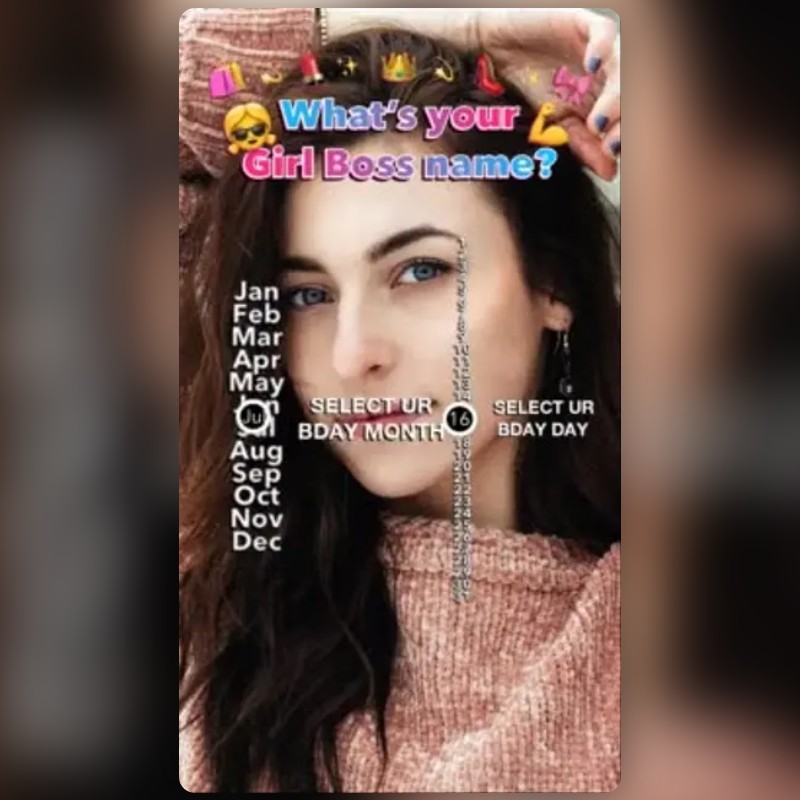 GIRL BOSS NAME Filter by Slide Up App😂💕 | Snapchat Lenses