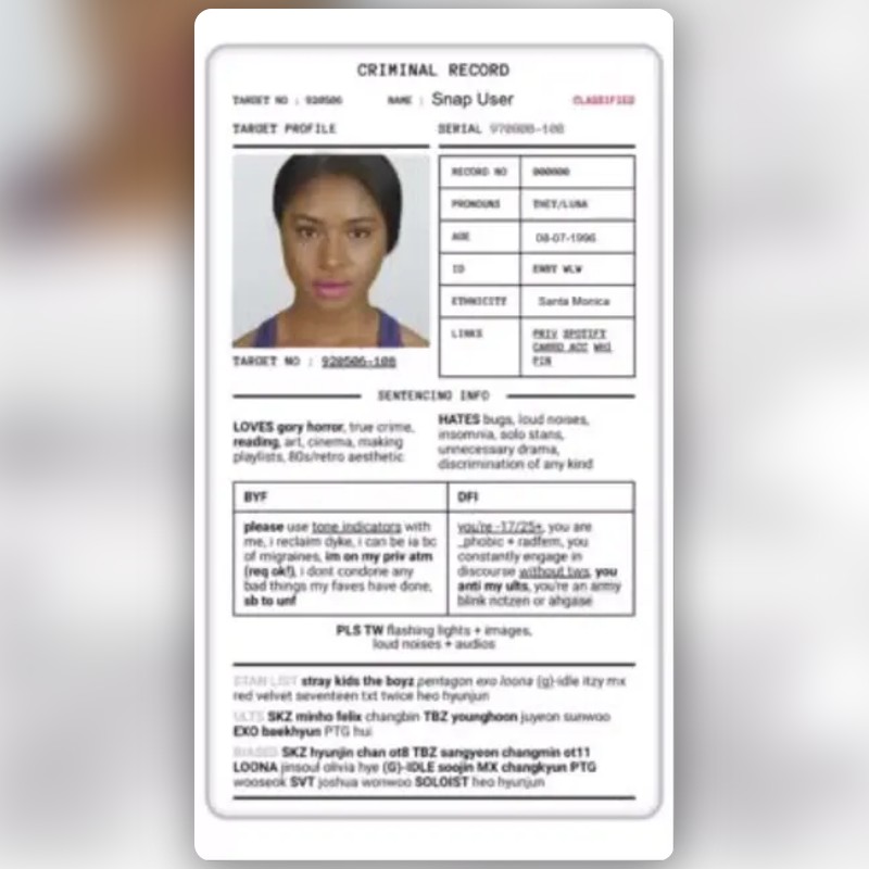 CRIMINAL RECORD Filter by JASKARAN SINGH JUDGE | Snapchat Lenses