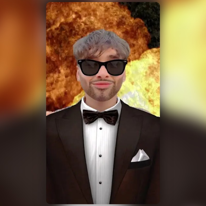 Suit & Tie On Fire! Lens by Snapchat - Snapchat Lenses and Filters