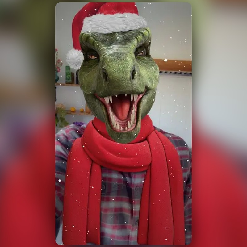 Festive T-Rex Filter by Snapchat | Snapchat Lenses