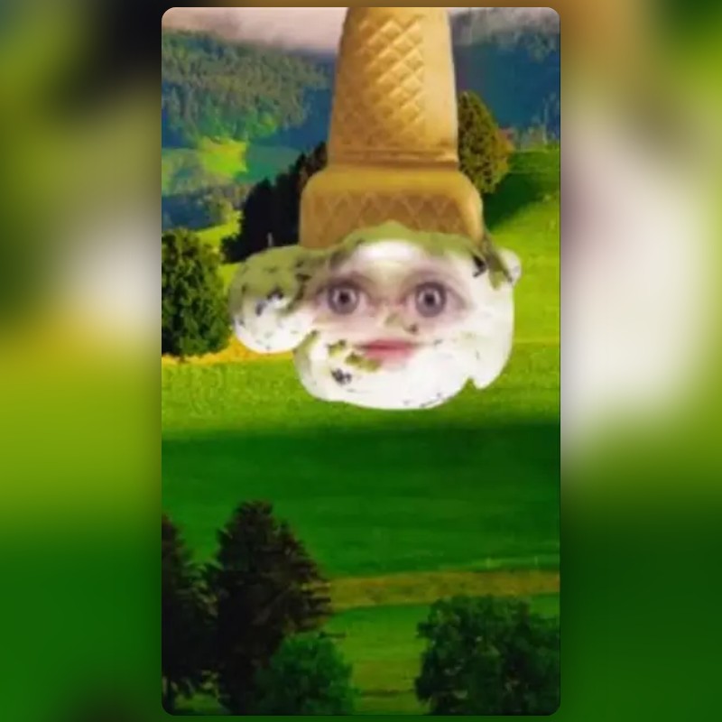 Green Ice Cream Lens by Danielle Grace - Snapchat Lenses and Filters