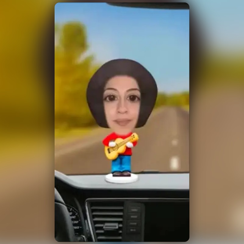 Car Toy Head Lens by QReal 3D - Snapchat Lenses and Filters