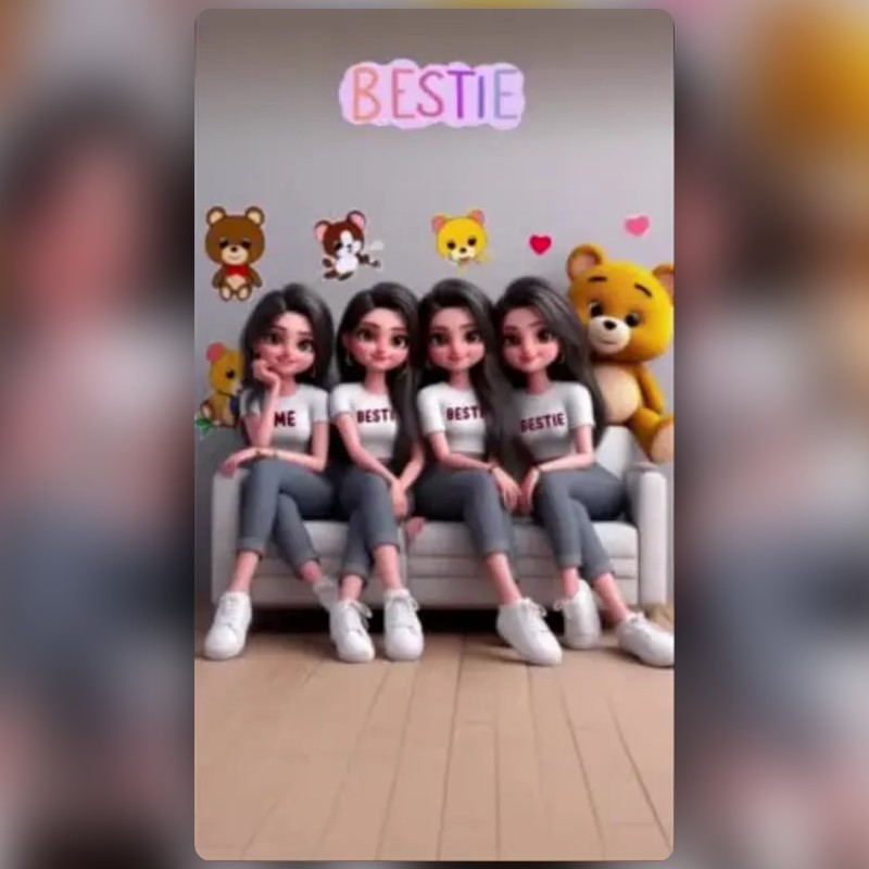 4 Bestie lens Lens by Snapchat - Snapchat Lenses and Filters