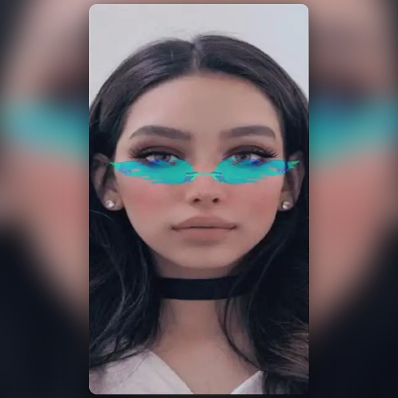 cyan flame glasses Lens by nik 🪼 - Snapchat Lenses and Filters