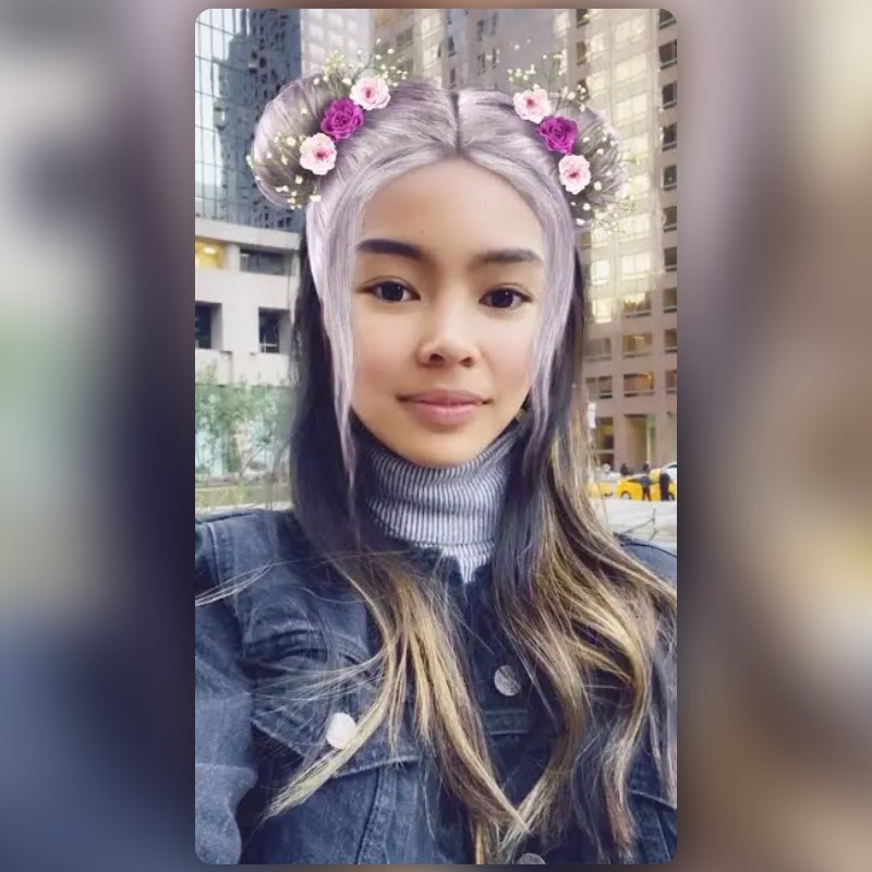 Flowers Hair Buns Filter by Snapchat | Snapchat Lenses