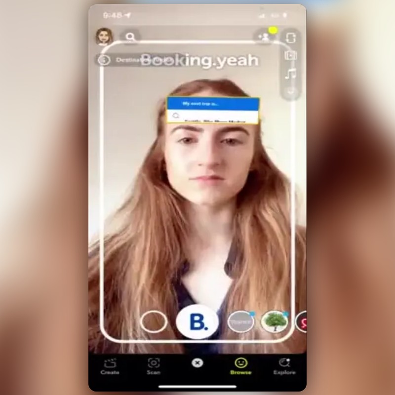 Destination finder Lens by Booking.com - Snapchat Lenses and Filters