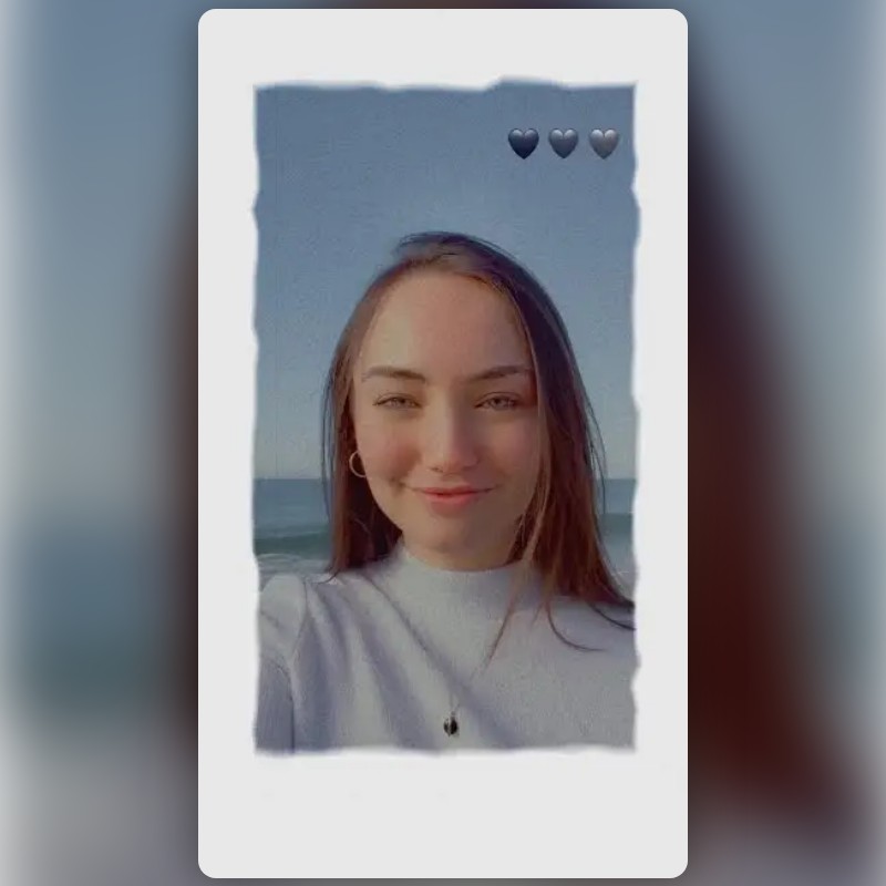 Black Hearts White Frame Lens by Snapchat - Snapchat Lenses and Filters