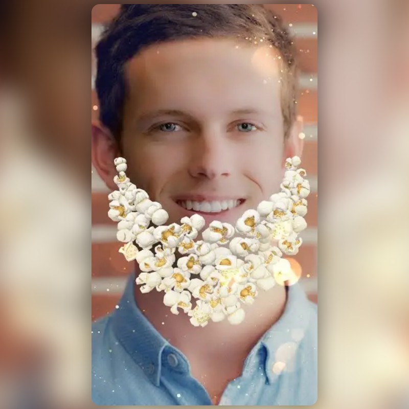 Popcorn Beard Filter by Snapchat | Snapchat Lenses