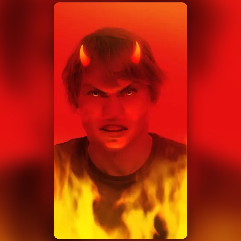 Demon in Fire Lens by Snapchat - Snapchat Lenses and Filters