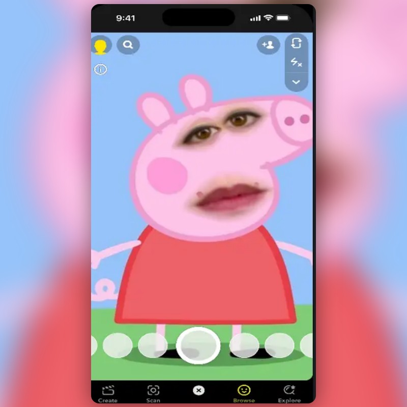 Peppa Pig Face Lens by BastianDK7 - Snapchat Lenses and Filters
