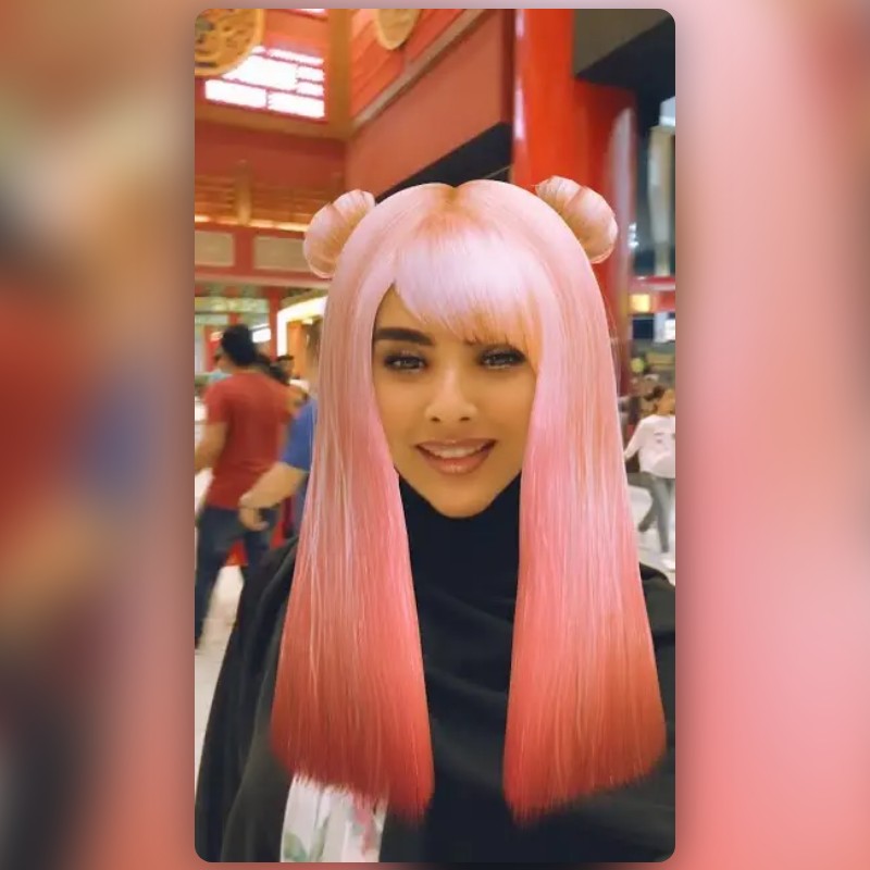 Pink Hairstyle Lens by Snapchat - Snapchat Lenses and Filters