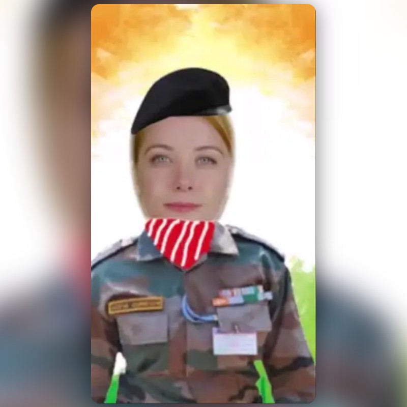 INDIAN ARMY LADY Lens by Sun Lion - Snapchat Lenses and Filters