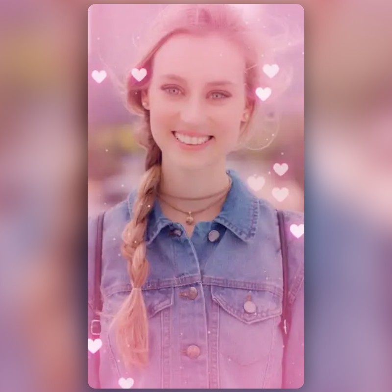 Pink Hearts Lens by Snapchat - Snapchat Lenses and Filters