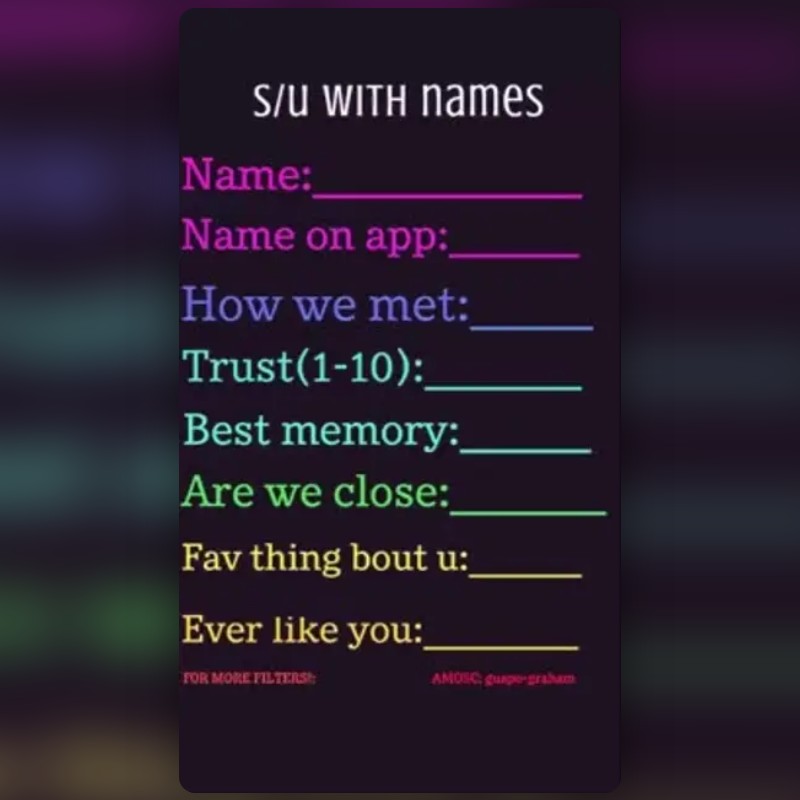SWIPE UP W NAMES Lens by 𝙯𝙤𝙤𝙩 - Snapchat Lenses and Filters