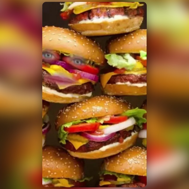 Burger Face Lens by Axel Diozy - Snapchat Lenses and Filters