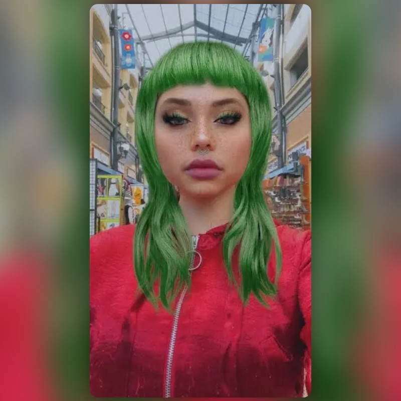 Green Hair with Freckles Lens by Snapchat - Snapchat Lenses and Filters