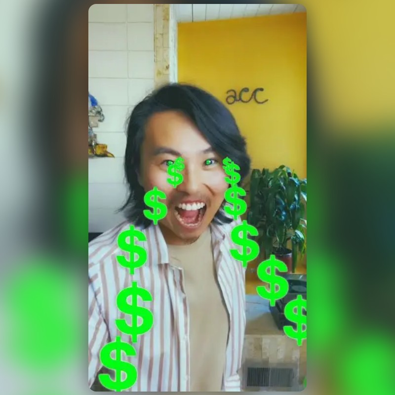 Dollar Eyes Lens by Snapchat - Snapchat Lenses and Filters