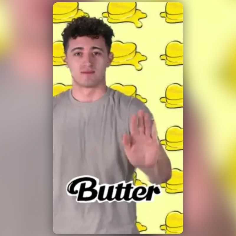Butter BTS Lens by ginthaputri 🍦🍟🍕🍝🍧 - Snapchat Lenses and Filters