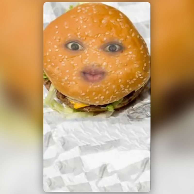 Burger Face Lens by dombeef - Snapchat Lenses and Filters