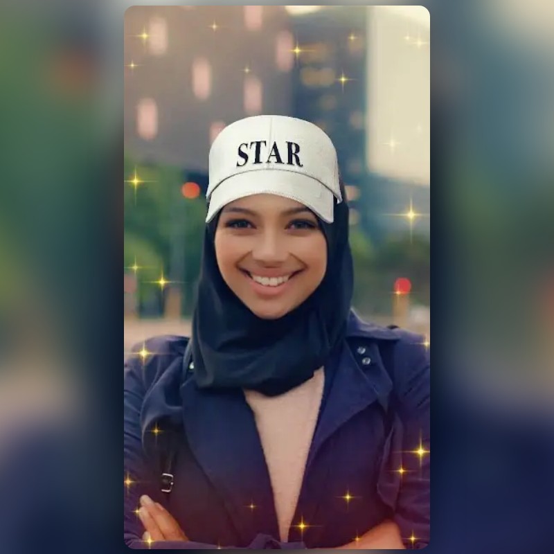 Glitter Star Cap Lens by Snapchat - Snapchat Lenses and Filters