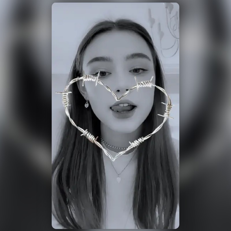 BnW Heart Wire Filter by Insyira | Snapchat Lenses