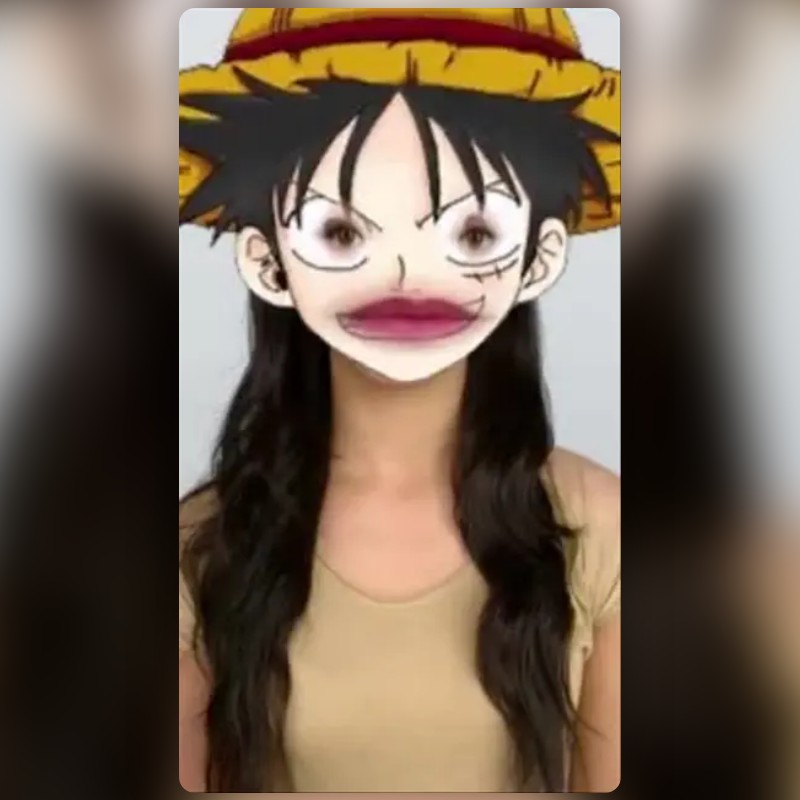 Manga Luffy face Lens by La Cité Perdu SixNueve - Snapchat Lenses and ...