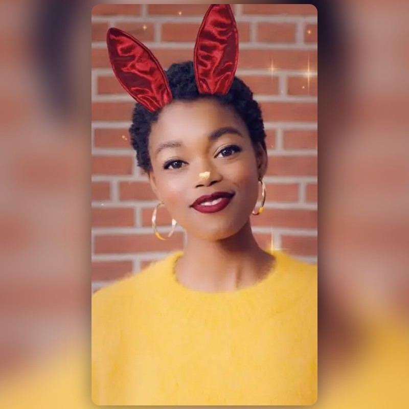 Red Bunny Ears Lens by Snapchat - Snapchat Lenses and Filters