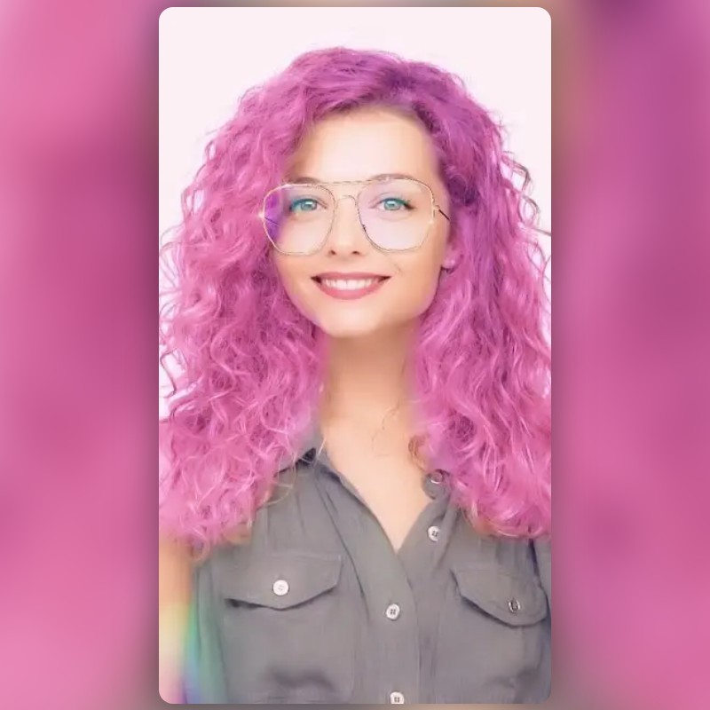Pink Hair and Glasses Lens by Snapchat - Snapchat Lenses and Filters