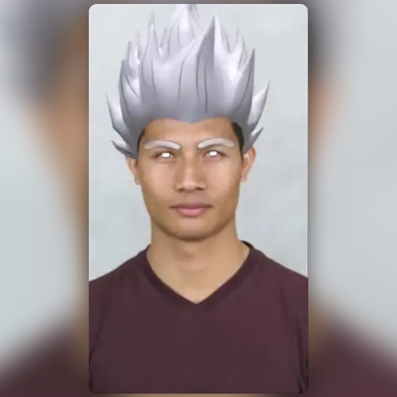 White Spiky Hair Lens by Justin Fellows - Snapchat Lenses and Filters