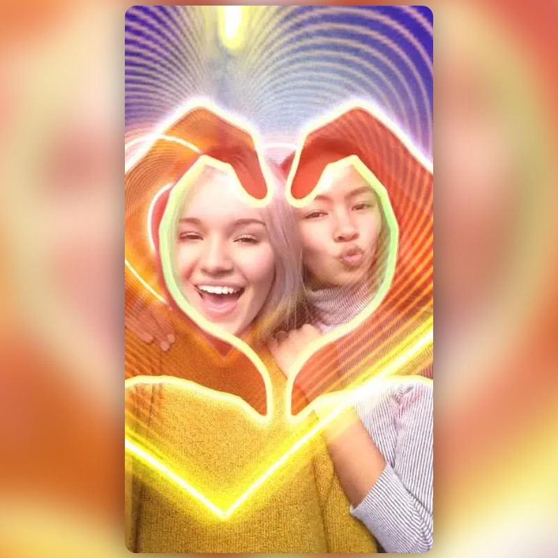Heart with fingers Lens by Snapchat - Snapchat Lenses and Filters