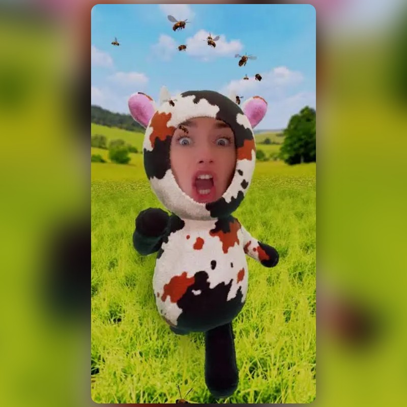 Running Cow From Bees Lens by Snapchat - Snapchat Lenses and Filters