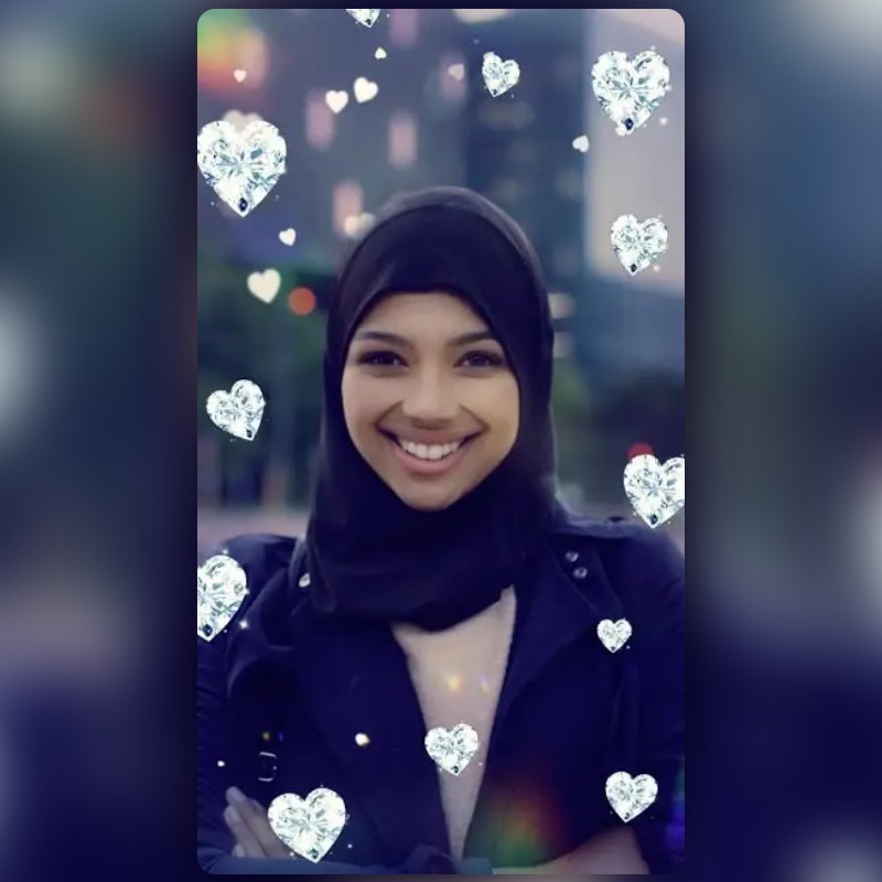 Diamond Hearts Lens by Snapchat - Snapchat Lenses and Filters