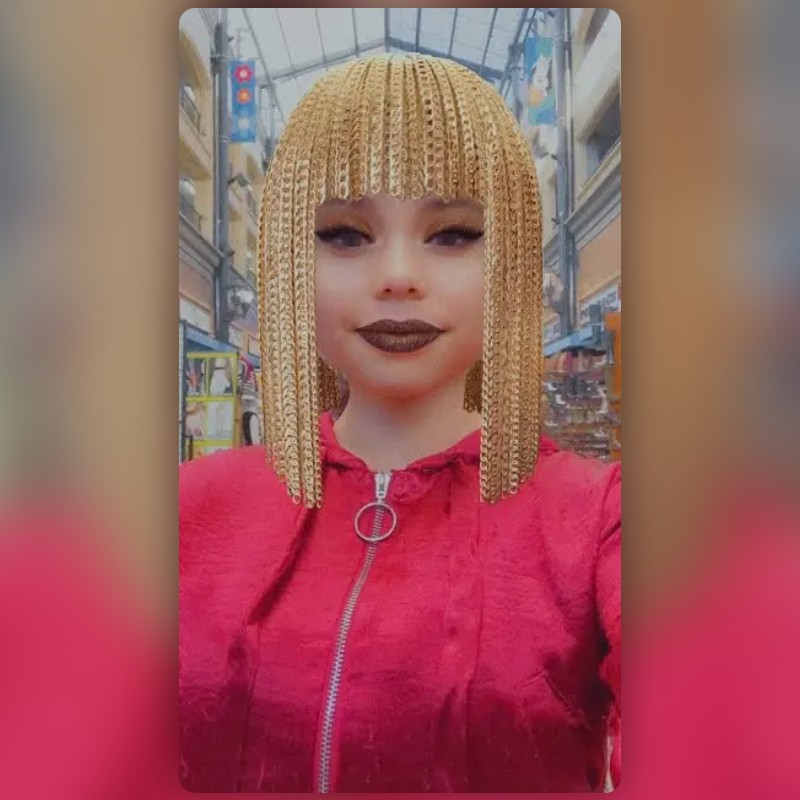 Gold Chain Wig Lens by Snapchat - Snapchat Lenses and Filters