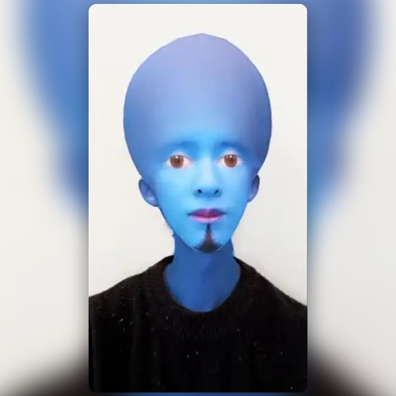 Big Blue Head Lens by AOE - Snapchat Lenses and Filters