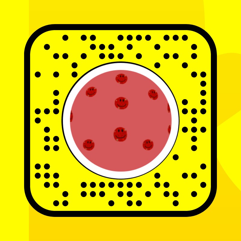red smiles face Lens by Sanne