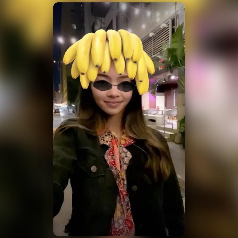 Bananas on Head Lens by Snapchat - Snapchat Lenses and Filters